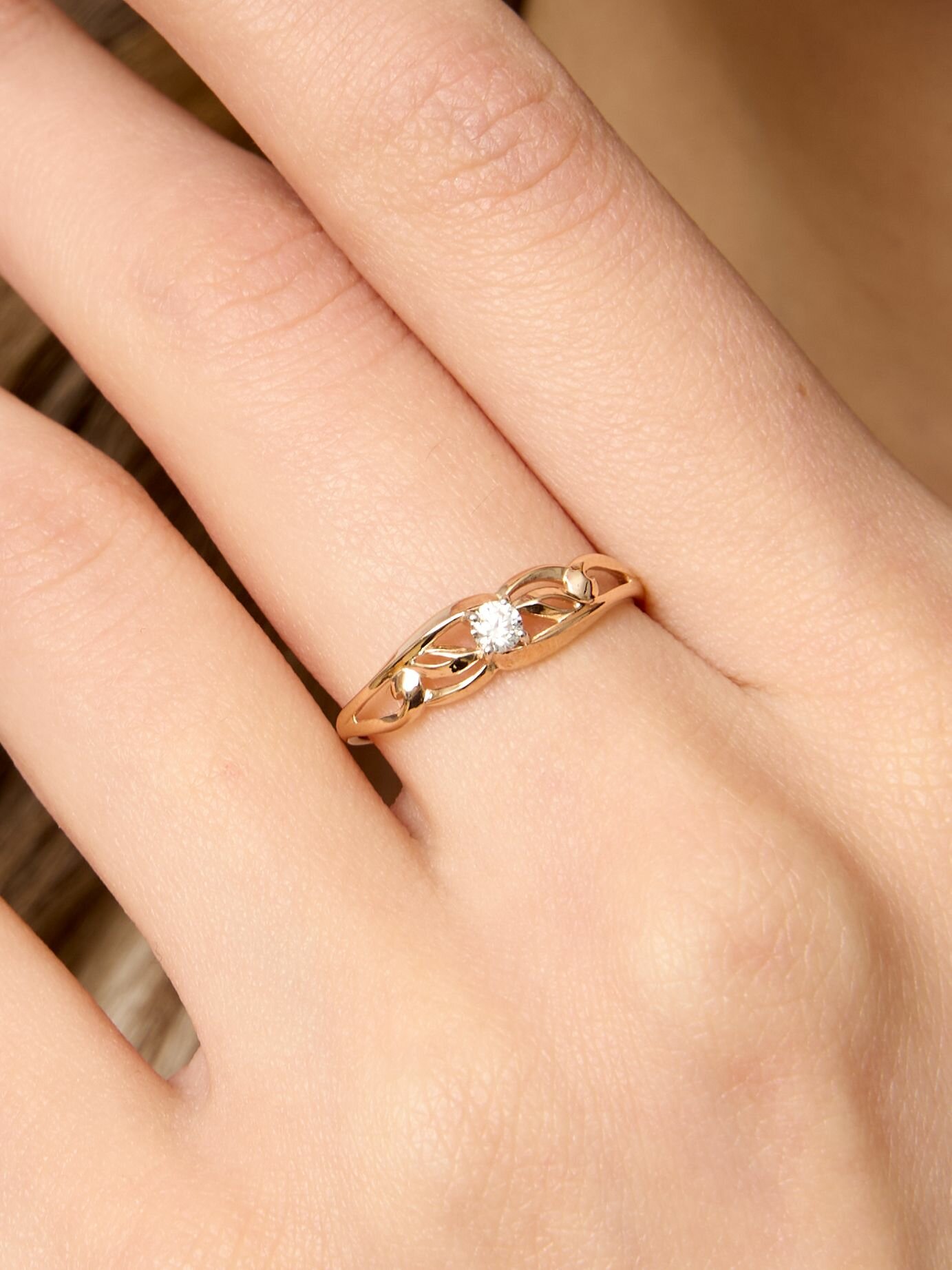 Кольцо, красное золото, 375 проба