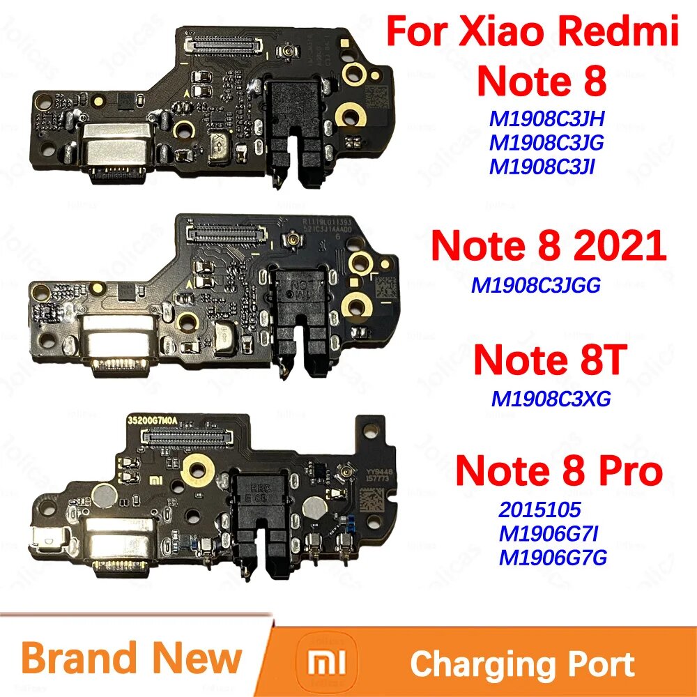 100% новый оригинальный порт зарядки для Xiaomi Redmi Note 8 Pro 8T 2021, быстрое зарядное устройство USB, док-станция для подключения гибкого разъема M1908C3 For Redmi Note 8 Pro