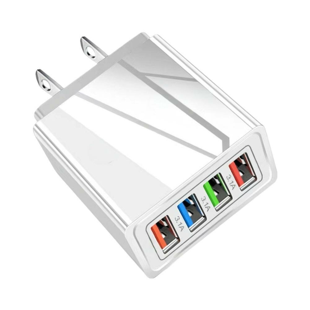 Зарядное устройство 4 USB порта, сетевой адаптер 5V 2.4A, универсальное сменные вилки для EU, US, UK, для телефона и планшета