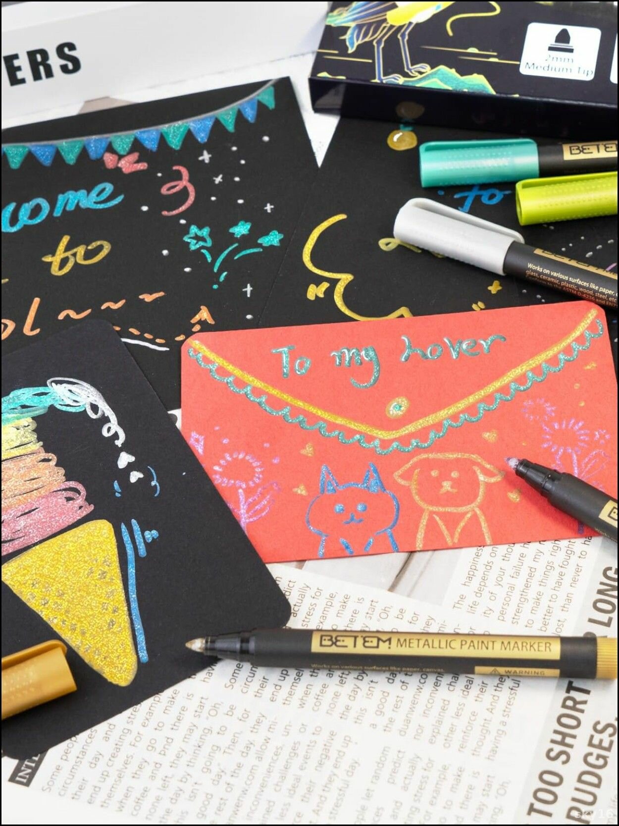 Акриловые маркеры металлик 20 цветов