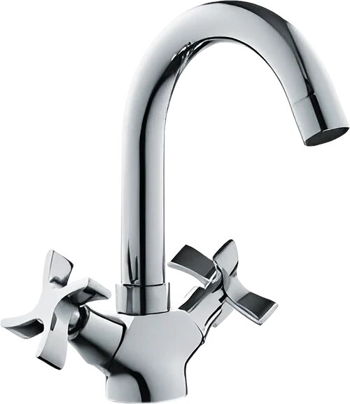 Смеситель для раковины Ledeme H22 L1122-2 хром, глянцевый, кран для ванной в раковину, с поворотным изливом
