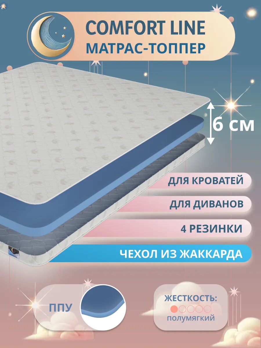 Матрас топпер 160х190 пена 6 см на диван и матрас топпер ортопедический