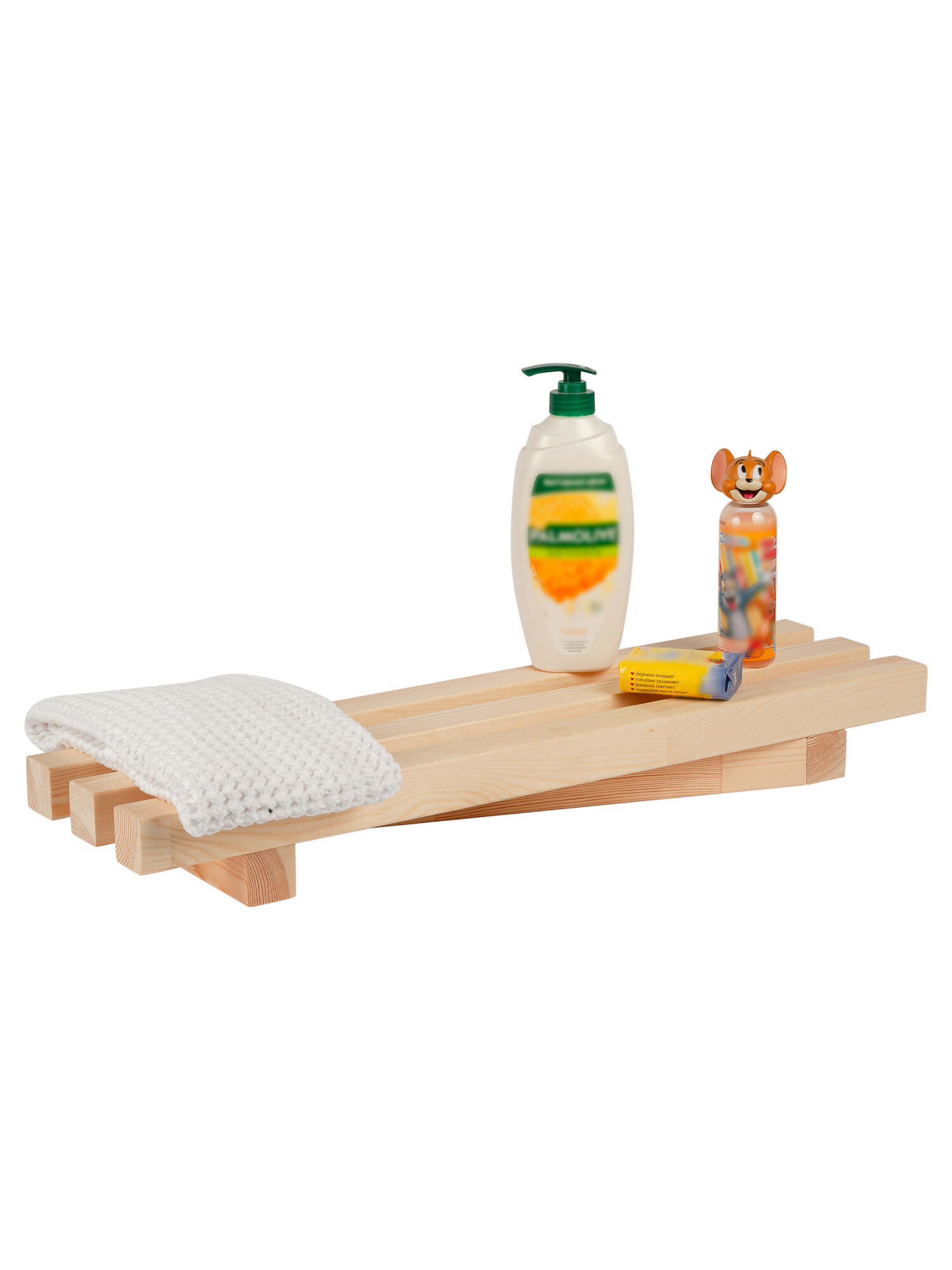 Сиденье для ванны Mirus Group, 70х17х8 см. решетка, деревянная, усиленная конструкция, до 150 кг