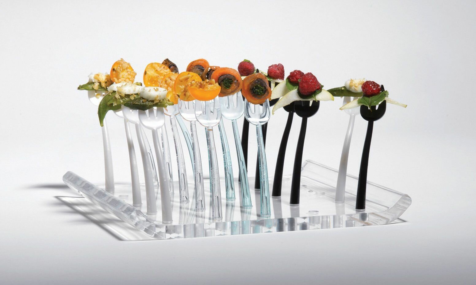 Набор вилок без подставки для закусок канапе Rosseto Liteware "ТRIO" 50шт прозрачные