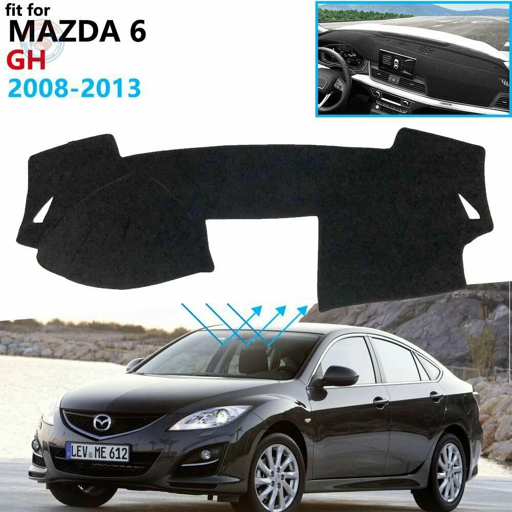 Накидка на приборную панель для Mazda 6 GH 2008-2013, защита от солнца и перегрева, антибликовый коврик, устойчивая к выгоранию авточехол