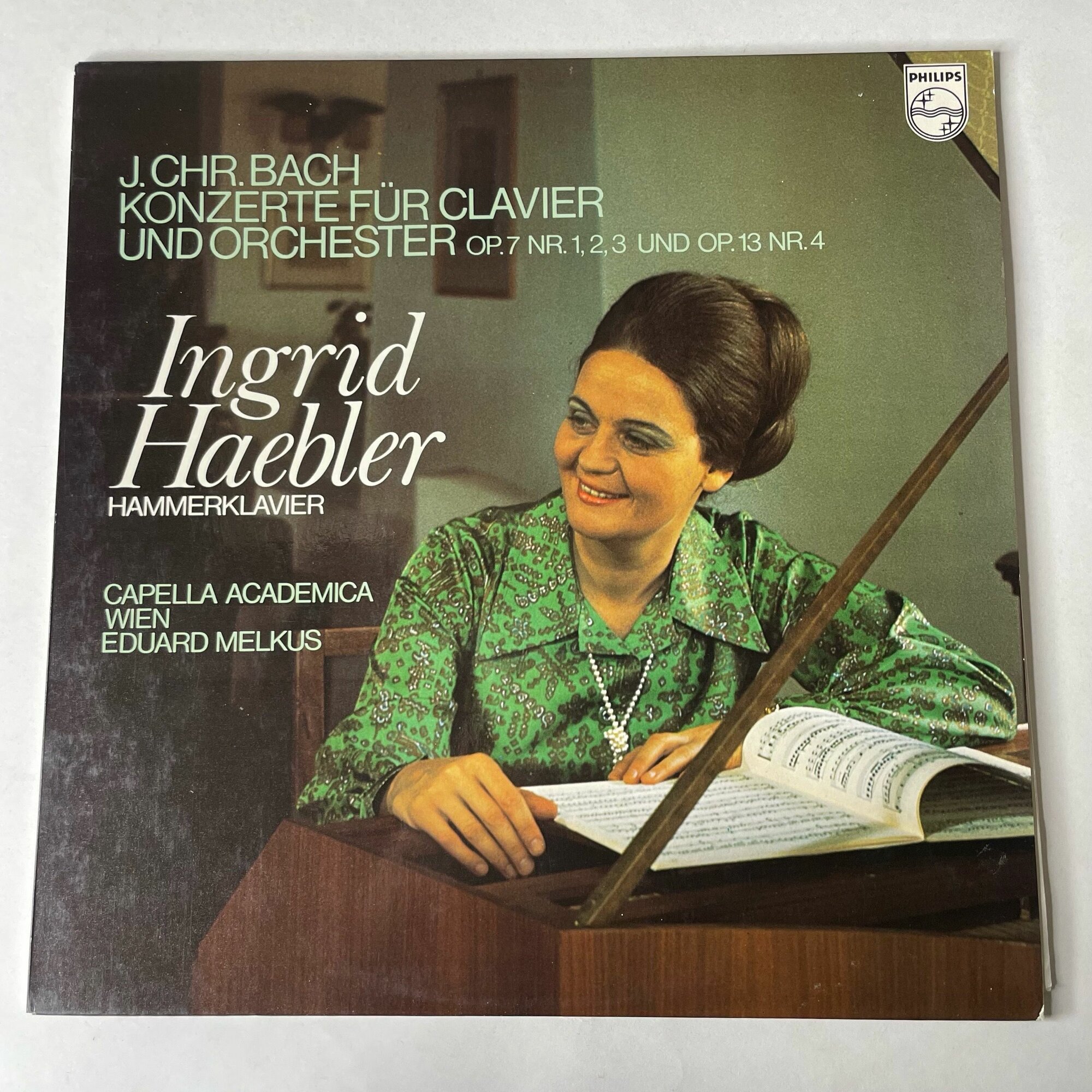 Винтажная виниловая пластинка LP J. Chr. Bach Бах, Ingrid Haebler, Capella Academica Wien, Eduard Melkus Konzerte Fur Clavier Und Orchester Op. 7 Nr. 1, 2, 3 Und Op. 13 Nr. 4 (Нидерланды 1974)