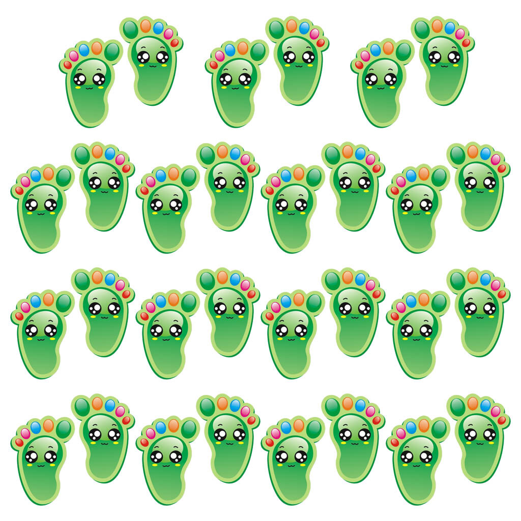 15 пар, украшение эскалатора в детском саду, сад раннего развития, милые маленькие отпечатки ног, наклейки на пол в ванной-зеленый