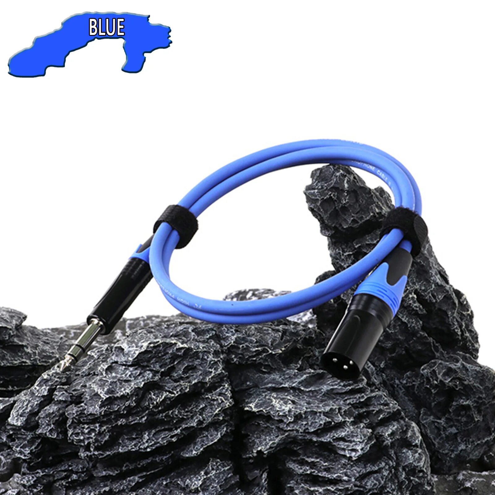 Синий XLR кабель 6.35 мм - XLR, 1.5M