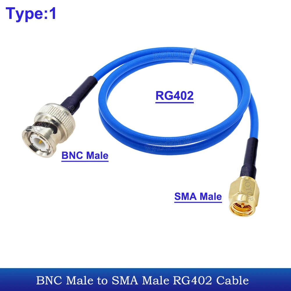 RFDOTOP Коаксиальный кабель RG402 BNC-SMA 50 Ом 30CM, BNC M to SMA M