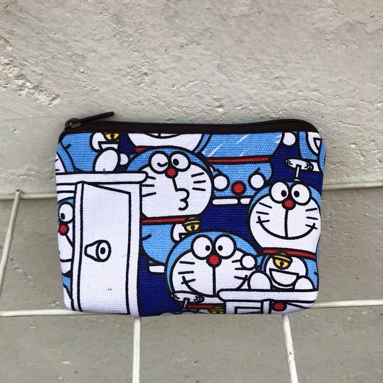 Miniso Холщовый кошелек для телефона и монет для девочек, с рисунком из мультфильма Дораэмон, в корейском стиле, милый для студентов и детей.