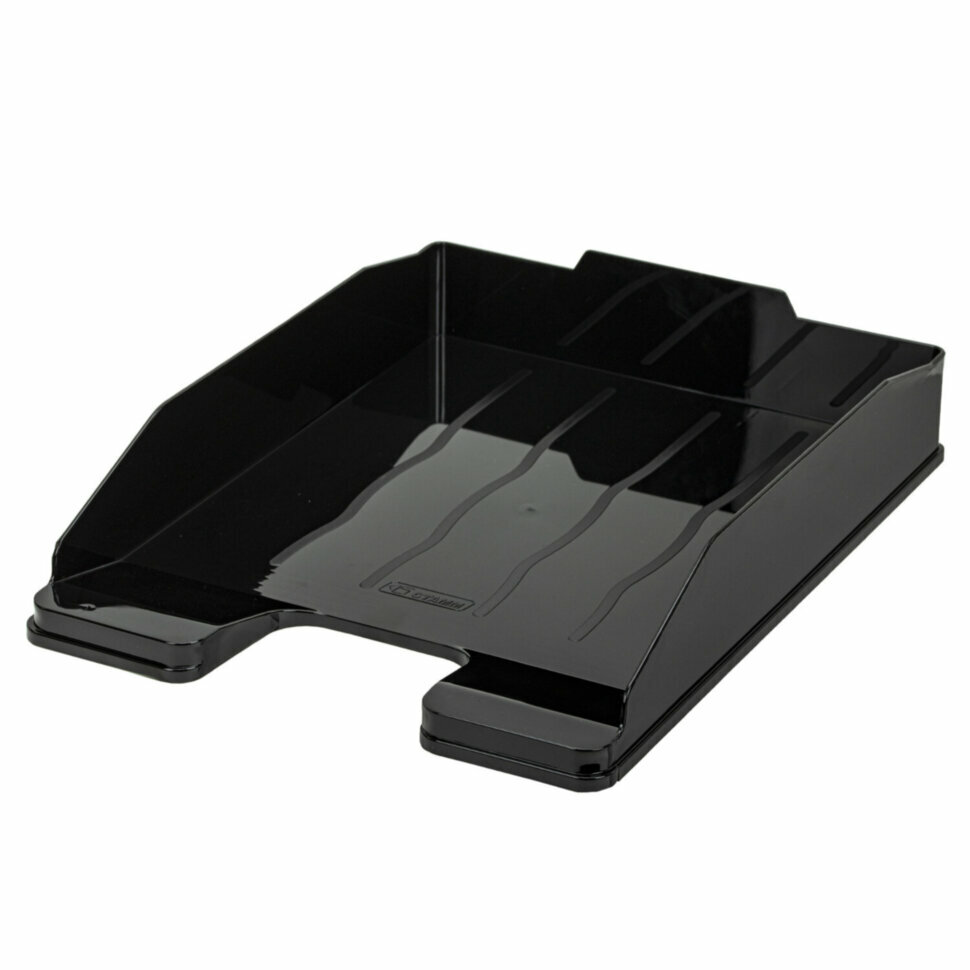 Лоток горизонтальный для бумаг "Эксперт-эконом", А4 (340х255х60 мм), полипропилен, черный, ЛТГ-30566, 235672