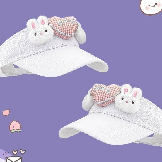 Девчачья милая трехмерная пустая шляпа Love Bunny для женщин, летняя дорожная солнцезащитная шляпа, милая и универсальная шляпа-уточка