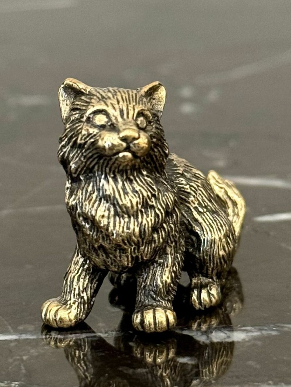 Статуэтка кошка для интерьера , фигурка для декора, сувенир подарочный, бронзовое литье