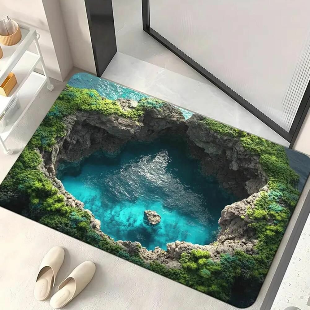 3D стереоскопический коврик для ванной комнаты, противоскользящий противоскользящий коврик для пола