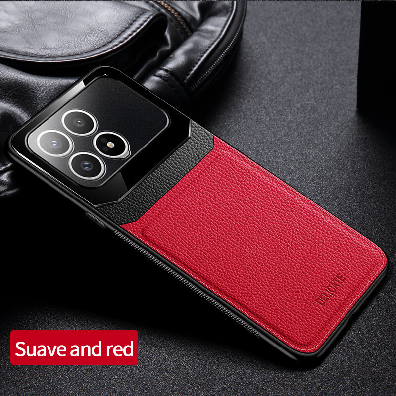 Чехол Для Poco F8 Pro/Сяоми Поко F8 Про, soft touch, чехол-кардиомонитор, искусственная кожа, поликарбонат (PC), защита камеры, ударопрочный, усиленные углы, Xiaomi, Poco F8 Pro, red,