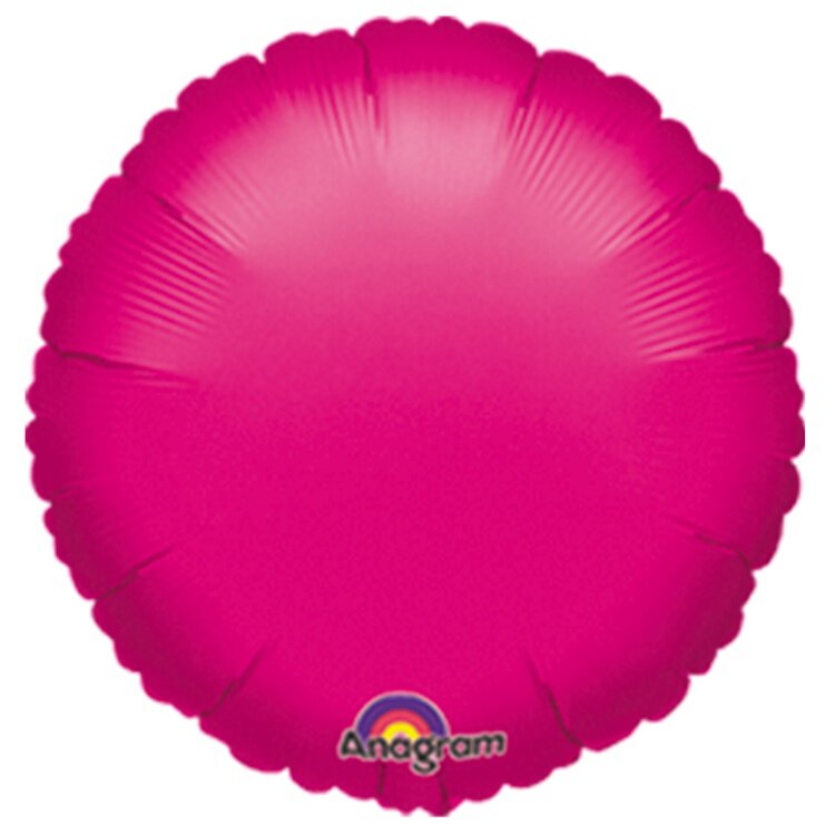 Воздушный шар Anagram без рисунка, круг 18" Металлик Fuchsia