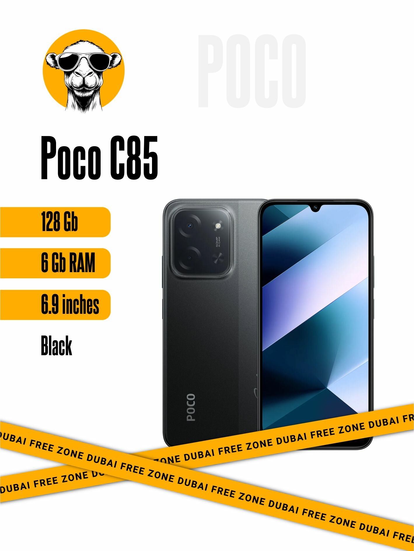 Смартфон Poco C85 6/128Gb Black/Черный