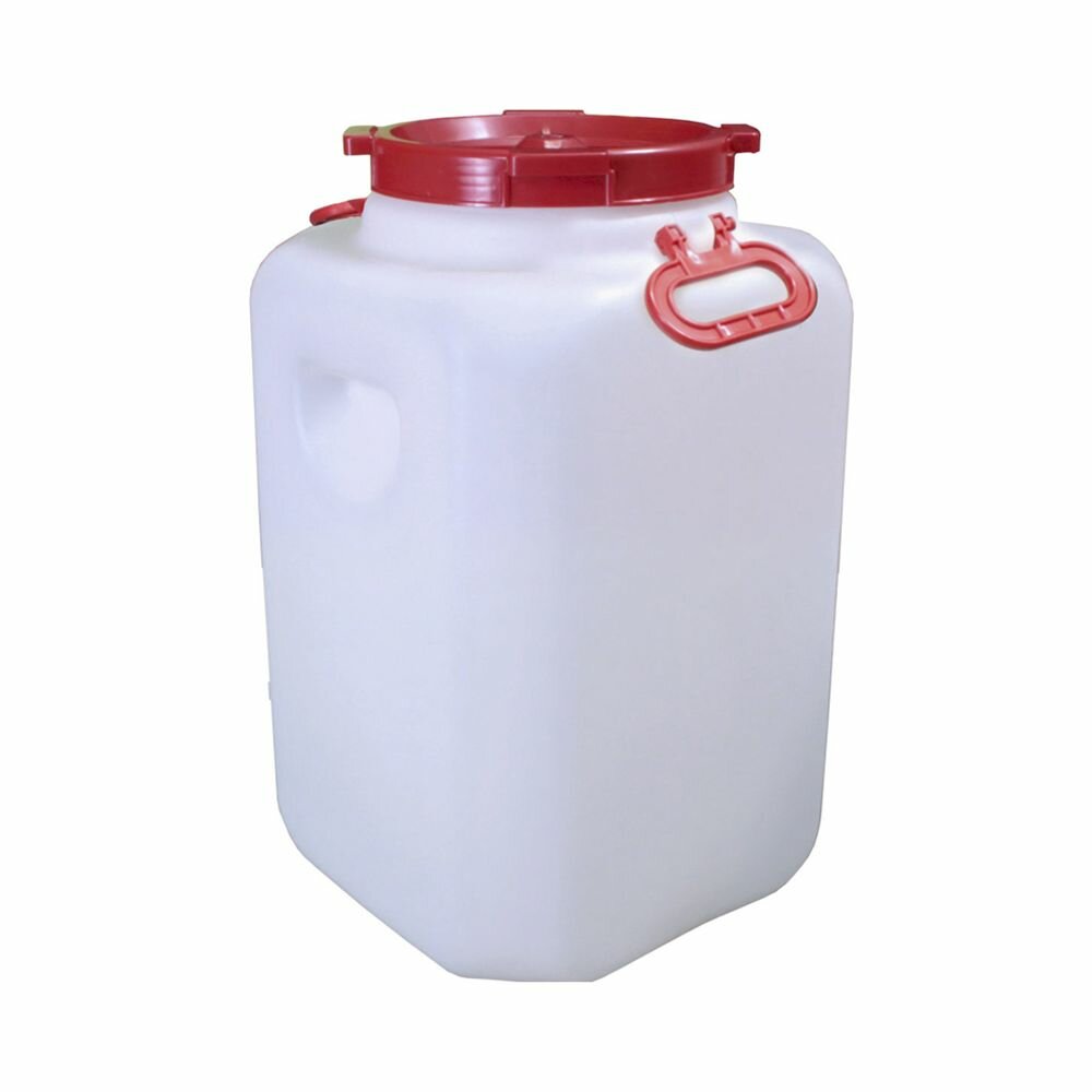 Канистра-бочка Альтернатива пластиковая, 60 л, прямоугольная, крышка, ручки, диаметр горловины 215 мм