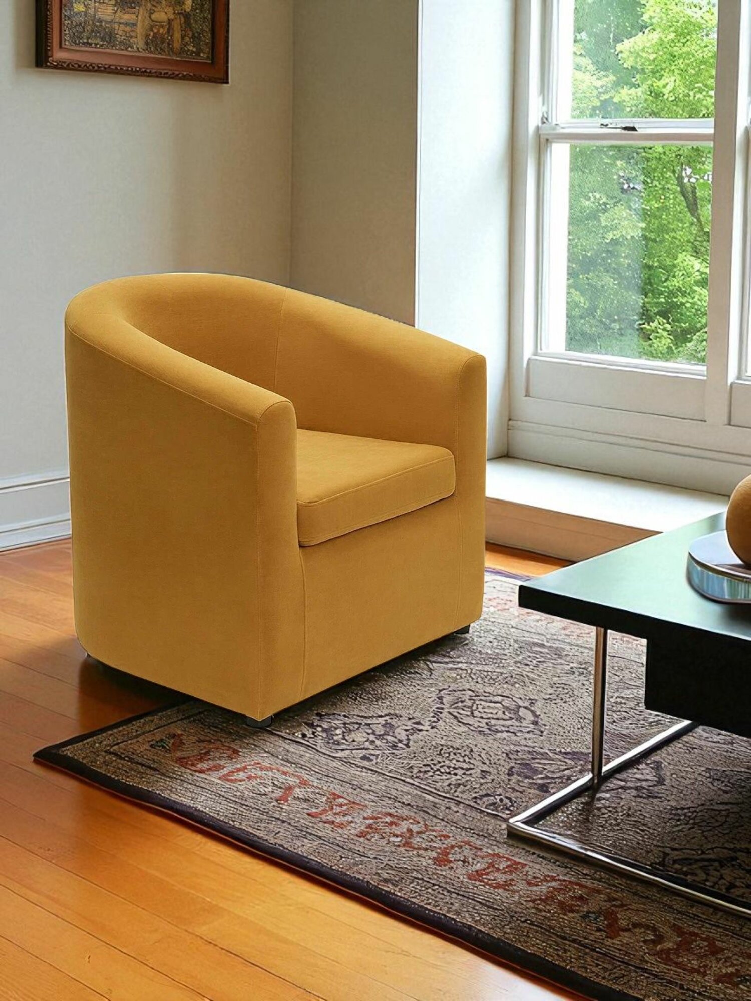 Кресло мягкое "Норден" от КРЕСЛОВЪ33, велюр Ultra mustard, горчичный (70х75х76 см).