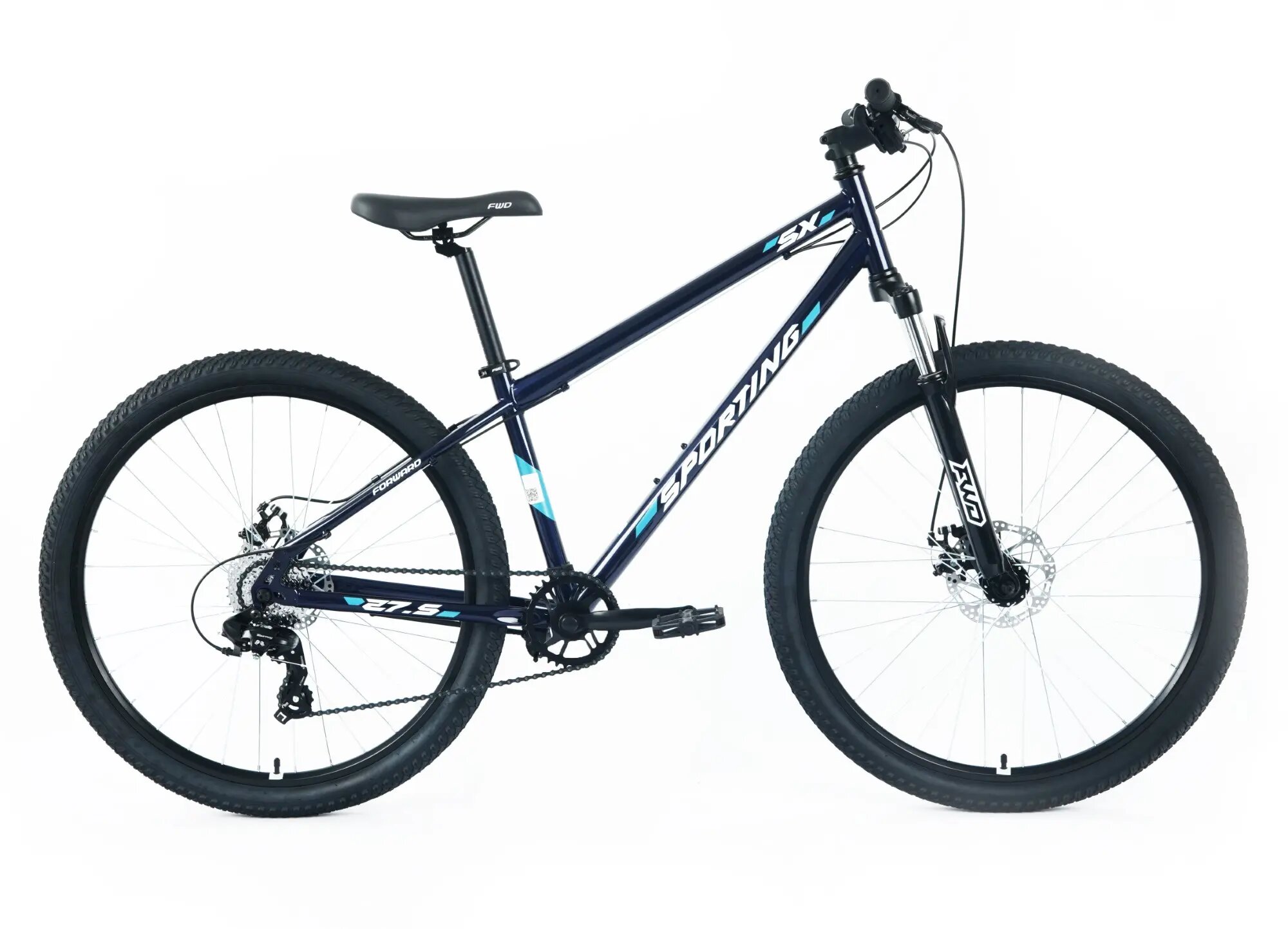 Велосипед FORWARD SPORTING SX 29 (8ск, 17") 2025, темно-синий/белый