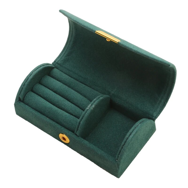 Портативная бархатная коробка для хранения украшений Темно-зеленый, Turquoise