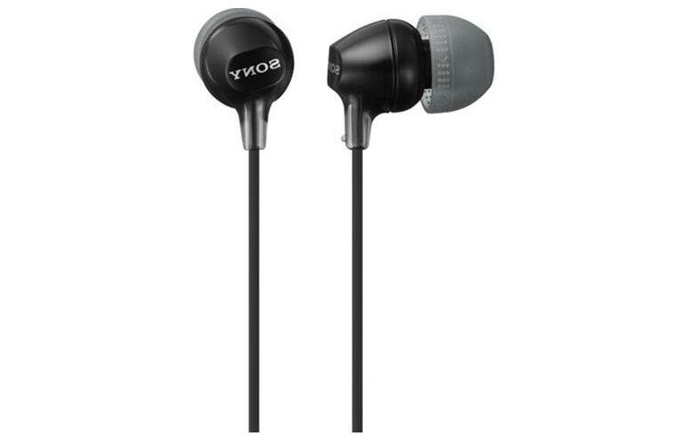 Вкладышевые наушники SONY MDR-EX15LP проводные, черные, совместимы с Android, мобильными телефонами,