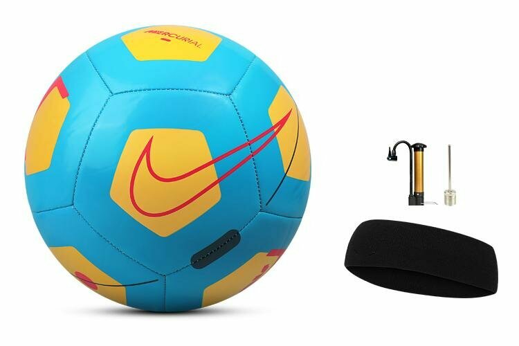 Мяч для футбола Nike размер 5, из синтетической кожи, синий и желтый, multicolor