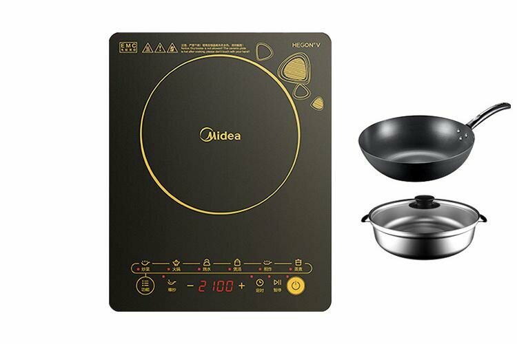 Индукционная варочная панель Midea черная, 4 конфорки, сенсорное управление, высокая эффективность нагрева