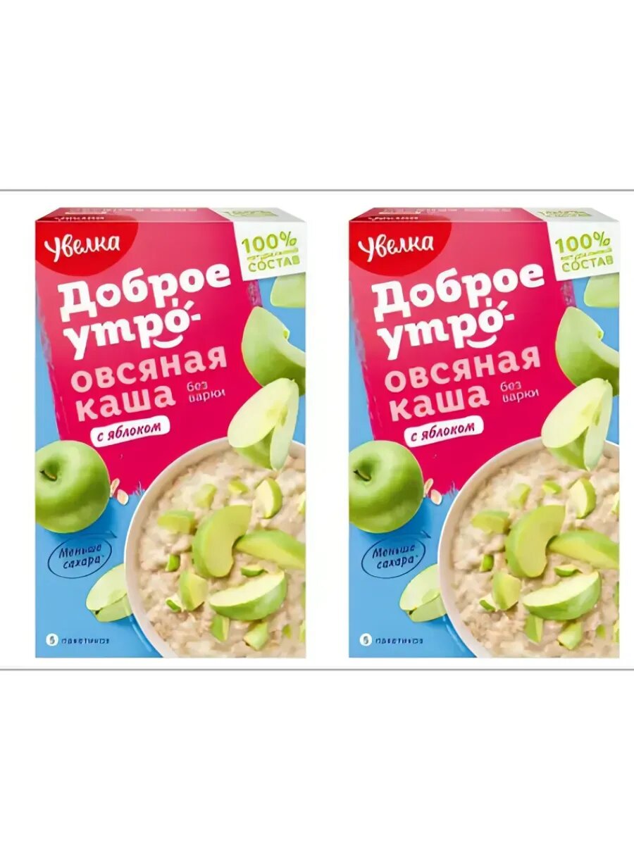 Каша овсяная с яблоком 5 пак х 40 гр, 2 пачки, 400 грамм