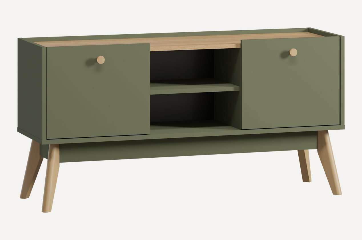 Тумба под телевизор напольная Divan.ru Торвалль-1 Olive, ЛДСП, 120х35х61 см, зеленая