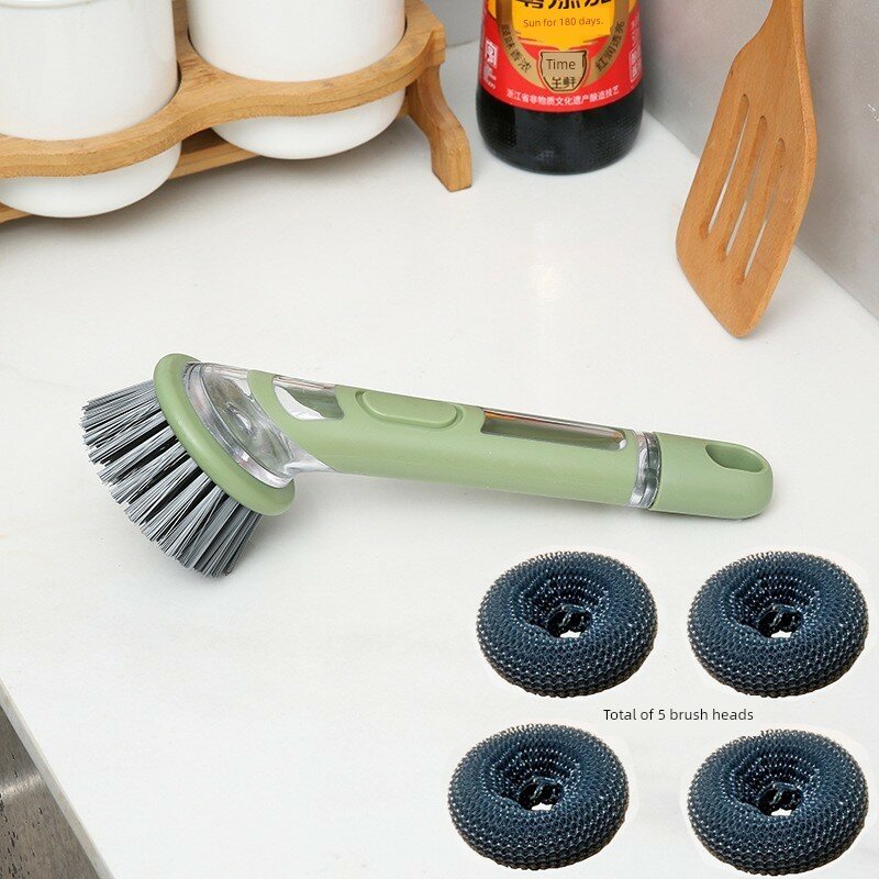 Кухонная щетка с длинной ручкой для мытья посуды, автоматическое дозирование жидкости, щетка для мытья посуды, бытовая