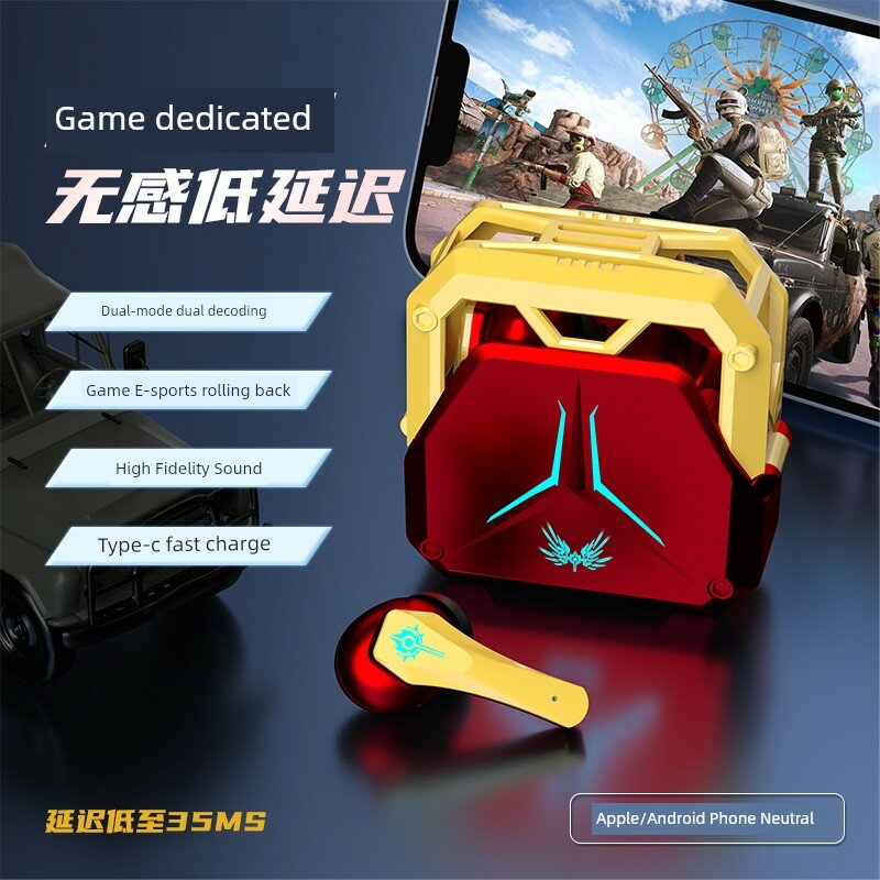 Механическая версия Enigmatic Red беспроводные наушники True Wireless для игр, шумоподавление, длительное время работы