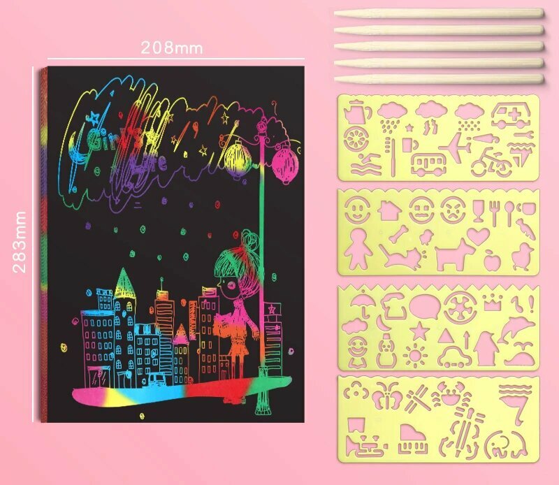 Бумага для царапин A4 50 листов черная A4-50pcs