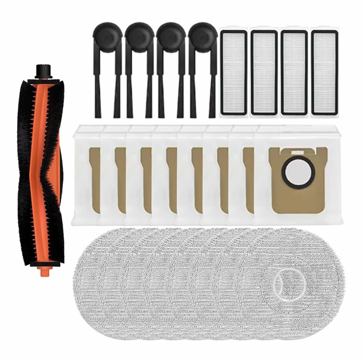 25 шт. запасных частей для робота-пылесоса Xiaomi Mijia 5C OV42CN: основная щетка, боковая щетка, фильтр HEPA, салфетка для швабры, пылесборник