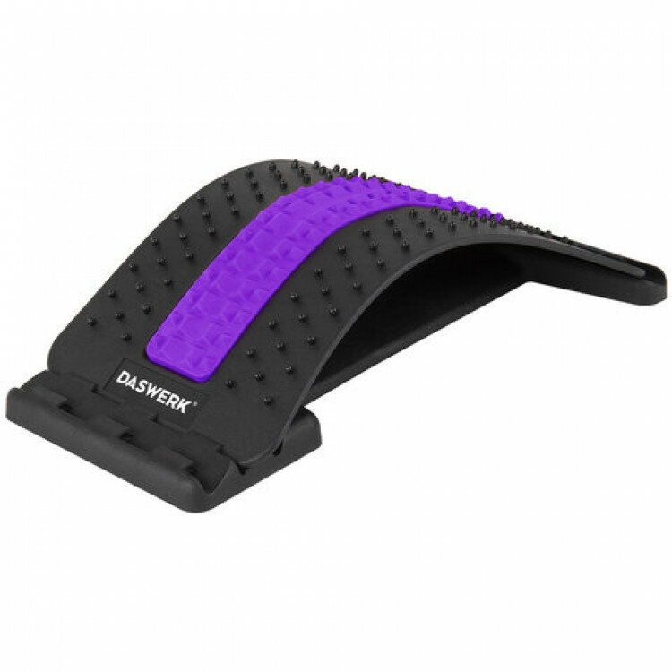 Массажер для спины/мостик для растяжки PREMIUM, 3 уровня нагрузки, фиолетовая вставка, DASWERK (дасверк), 680036