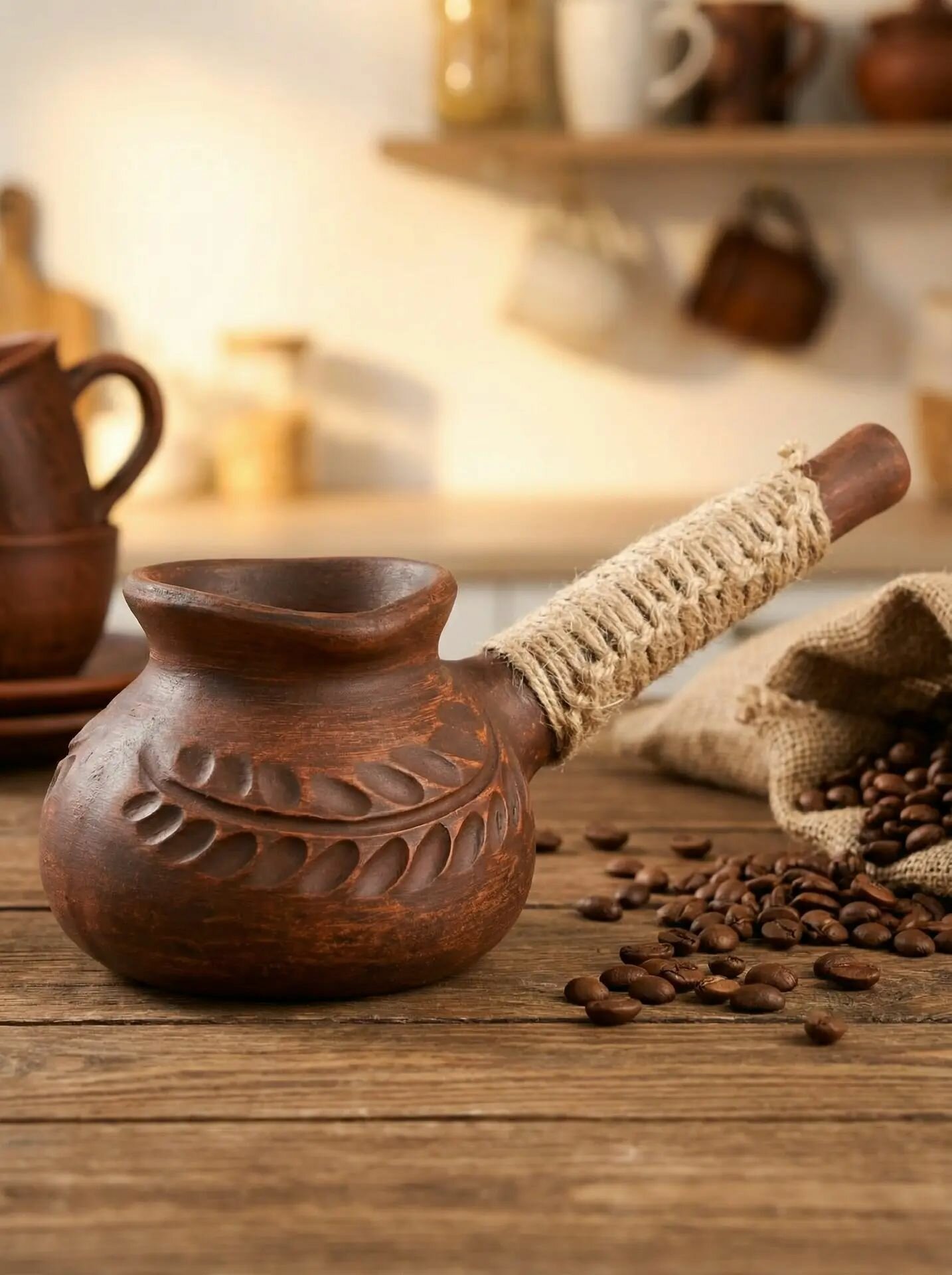 Турка гончарная 0,25 красная глина