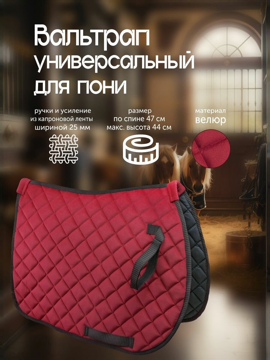 Вальтрап Reiter, универсальный, велюровый, для пони, красный, 56 см