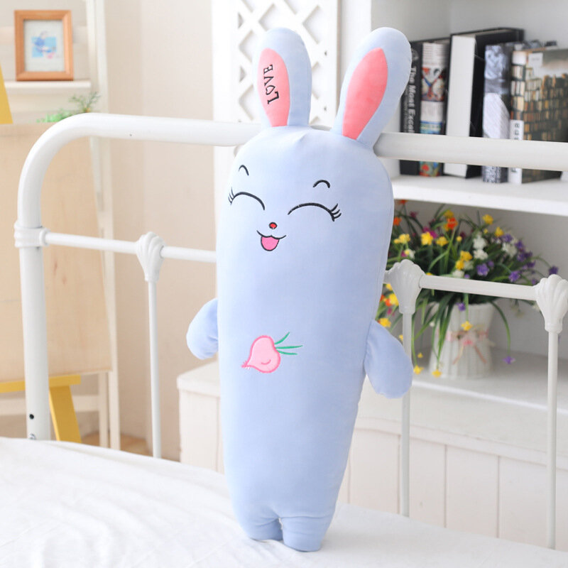 Мягкая игрушка-подушка для сна в виде кролика и морковки, милый подарок на день рождения для девочки, тряпичная кукла, кроватка для куклы.