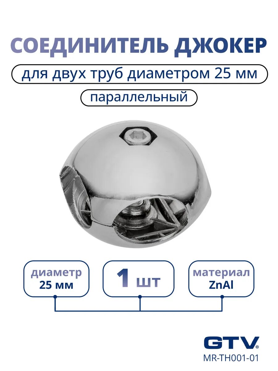 Соединитель 2-х труб 25 мм Система Джокер