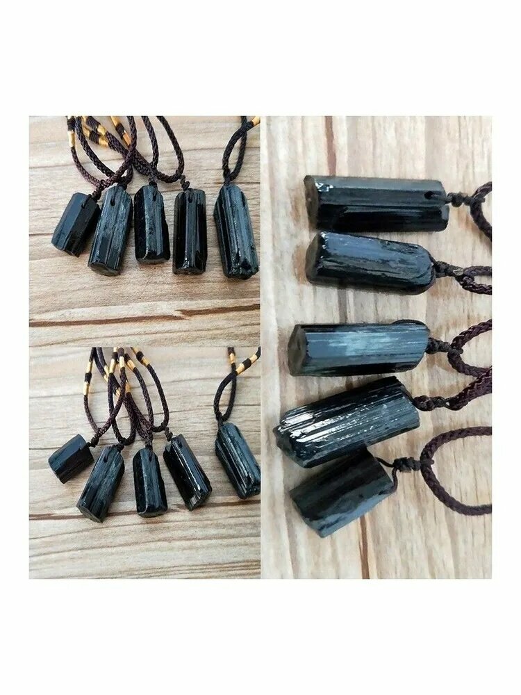 Подвеска charming raw черный турмалин шерл кристалл, 1 шт