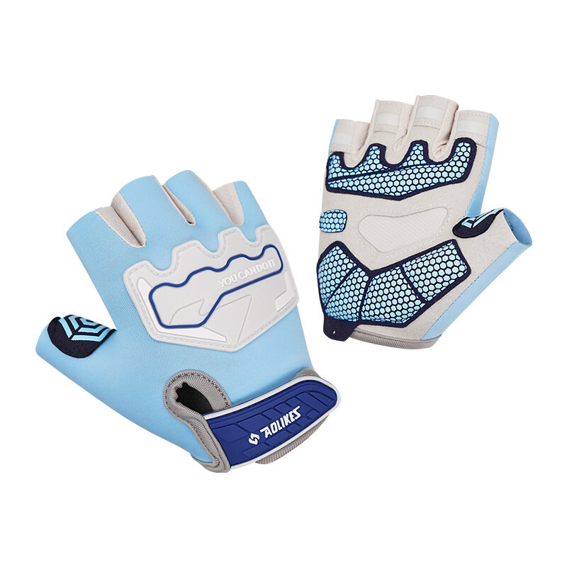 Детские спортивные перчатки для активного отдыха, велосипедов, балансировочных велосипедов, роликовых коньков для мальчиков и девочек, полупальцевые антискользящие перчатки
