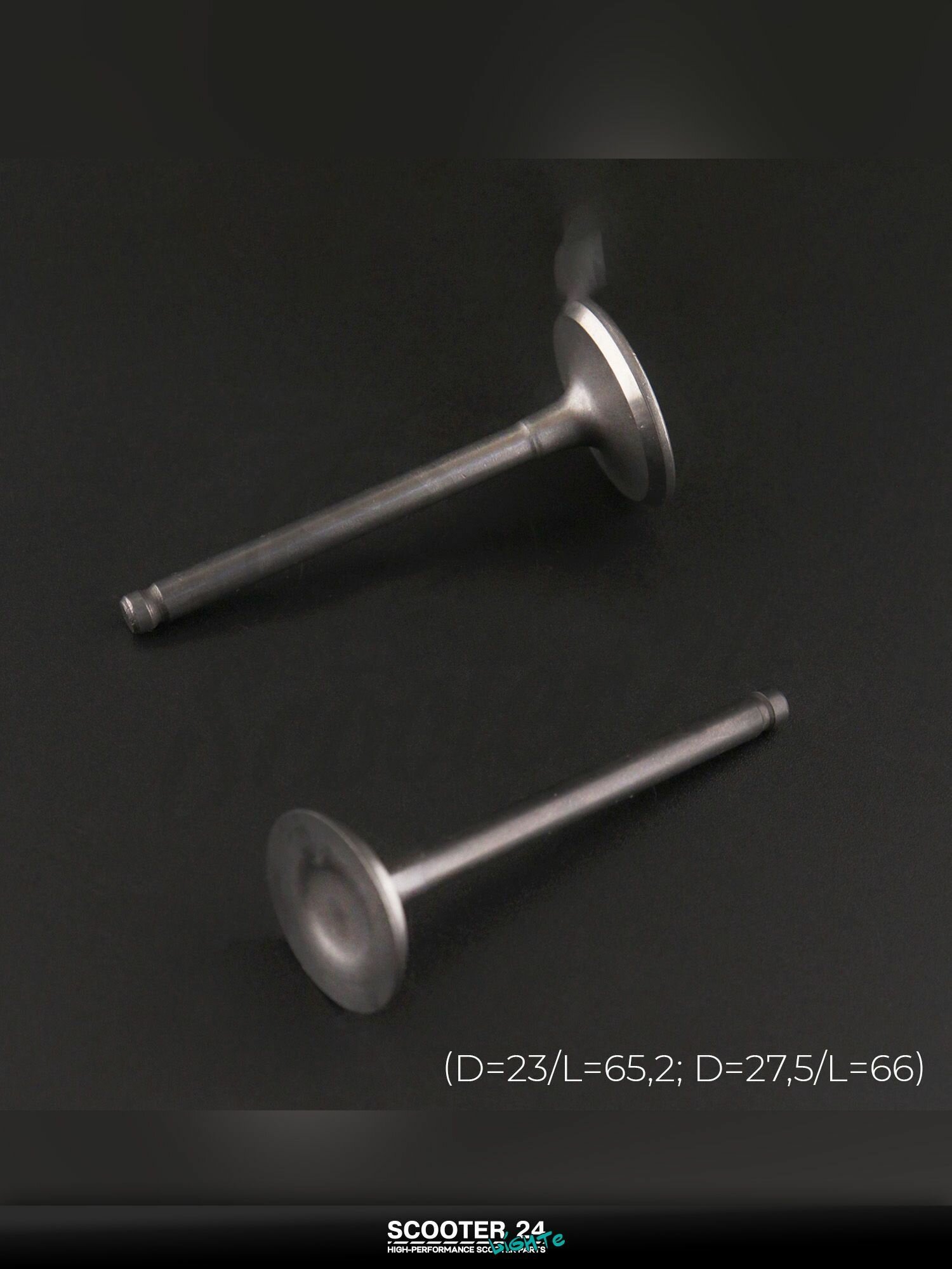 Клапаны (пара) на китайский питбайк 4T KAYO 140 кубов (YX140) (D 23 / L 65,2; D 27,5 / L 66) "BEEZMOTO"