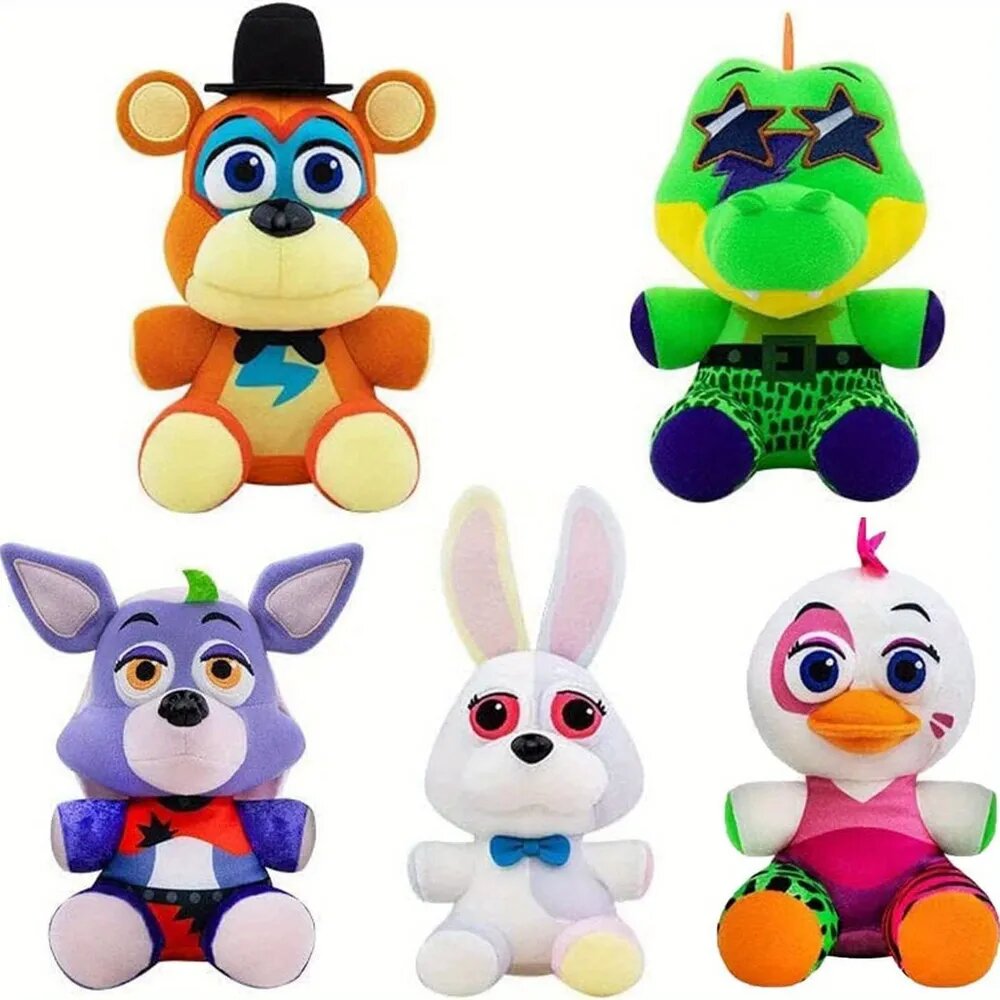Набор 5 мягких игрушек - Аниматроники 5 ночей Зеленая Цирковой малыш Funtime Foxy Эннард Плюш Ballora Plush Funtime) 20 см (Five Nights FNA)