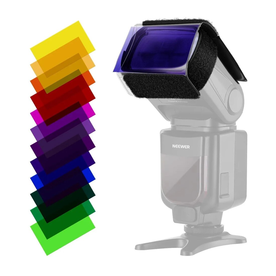 Цветные гелевые фильтры для накамерной фотовспышки Zoombix E029 (12 штук)