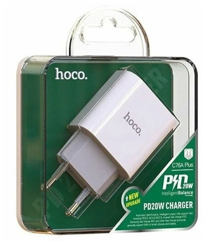 Сетевое зарядное устройство Hoco C76A Plus (20W) Белый