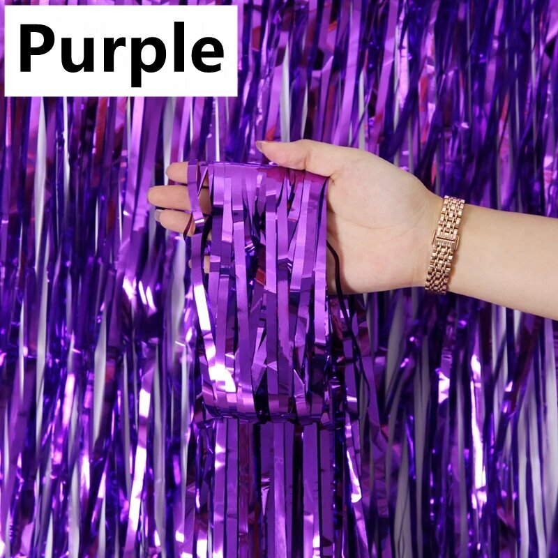 Фольговая занавеска для фотозон Фиолетовый, 2 pack, Purple