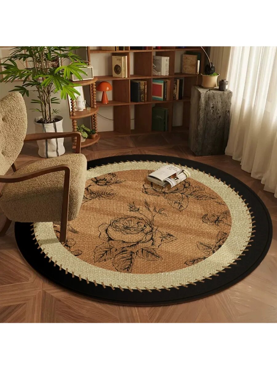 Китайский стиль круглый ковер-Хэ Ман 100x100см, велюр