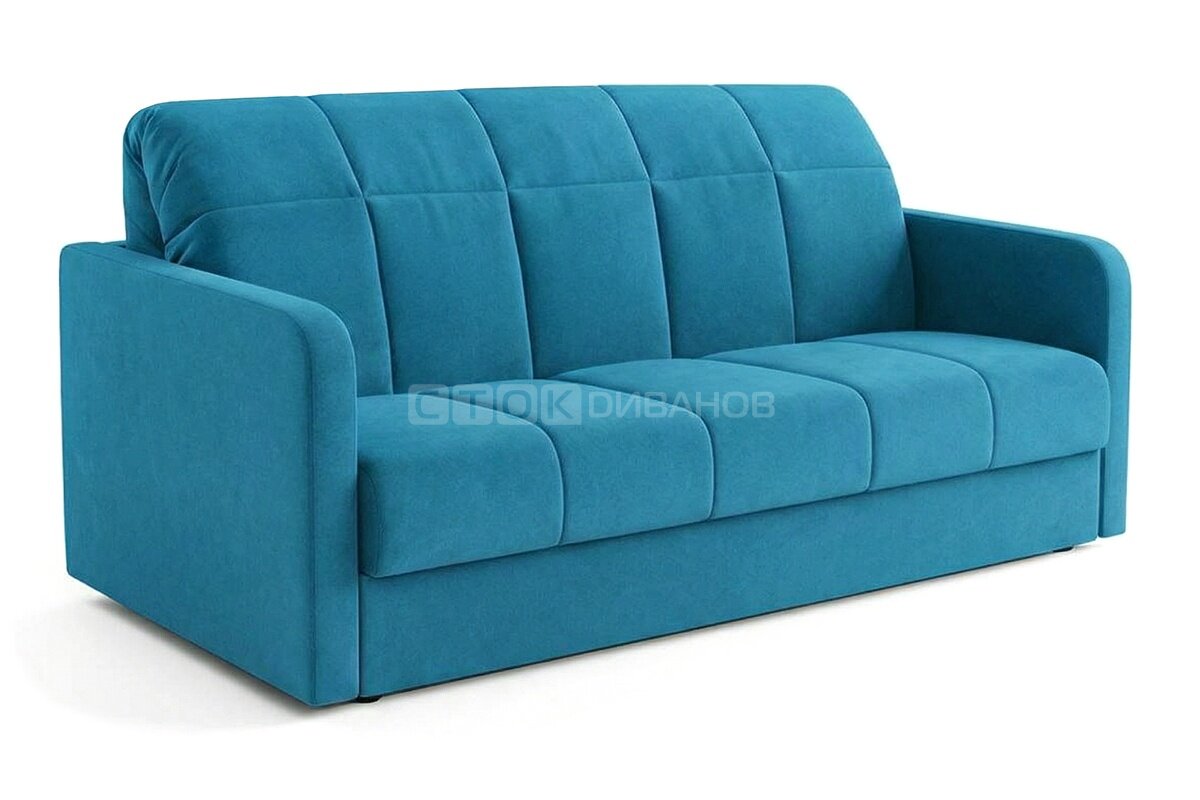 Диван Сток Диванов Стинг Azure лазурный 160 см, механизм аккордеон на металлокаркасе
