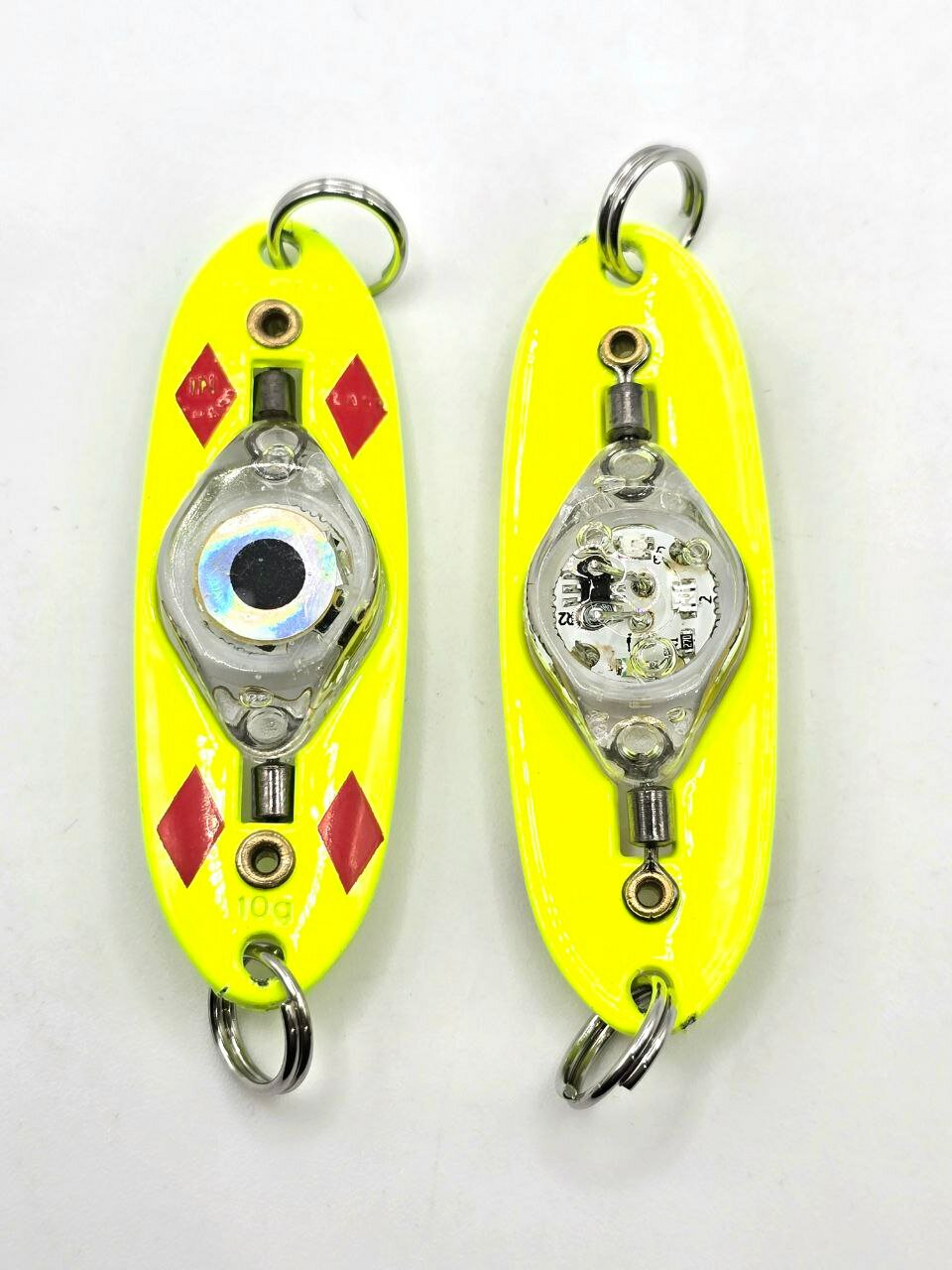 Блесна "Мигалка" вес 10гр, цвет #07, мигает тремя цветами, для ловли форели, судака, щуки