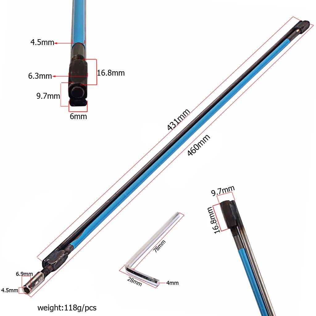 Гитарный анкерный стержень двойного действия 460 мм